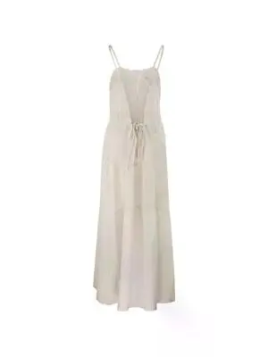 MAURIZIO MYKONOS Embroidered Tiered Midi Dress