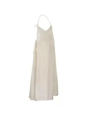 MAURIZIO MYKONOS Embroidered Tiered Midi Dress