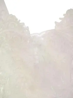 MAURIZIO MYKONOS Embroidered Tie-shoulder Top
