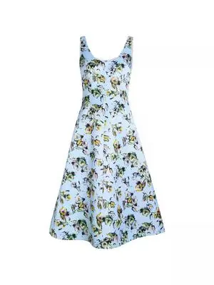 EMILIA WICKSTEAD Abella Floral-print Midi Dress - Blue