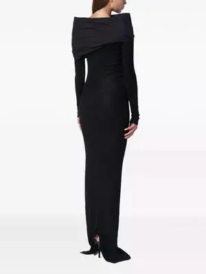 ENTIRE STUDIOS Cavalier Off-shoulder Long-sleeve Dress - Black