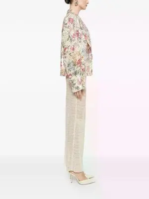 NISSA Floral-print Sequin-embellished Blazer
