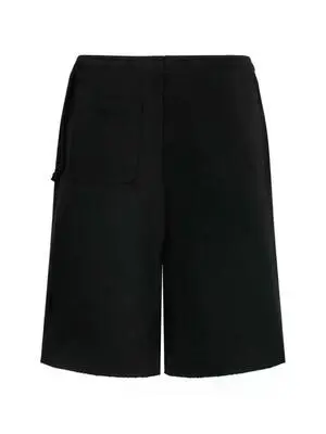 DOUUOD Logo-print Raw-edge Shorts