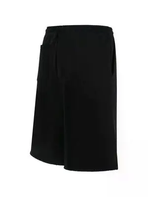 DOUUOD Logo-print Raw-edge Shorts