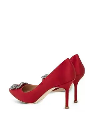Manolo Blahnik Hangisi 90 Crystal-buckle Pumps