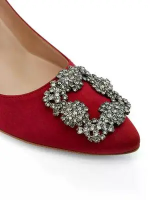 Manolo Blahnik Hangisi 90 Crystal-buckle Pumps