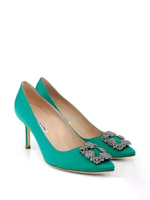 Manolo Blahnik Hangisi 70 Crystal-buckle Pumps