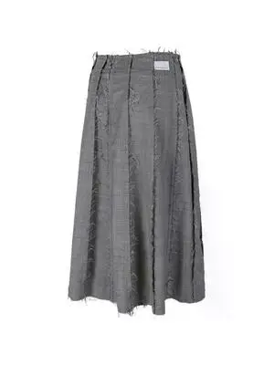 NINE:INTHE:MORNING Paneled A-line Skirt With Frayed Detailing