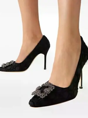 Manolo Blahnik Hangisi Crystal-buckle Pumps