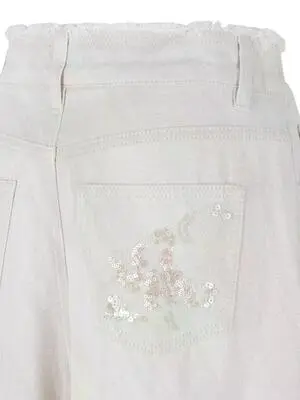 HUI MILANO Sequin-embellished Wide-leg Jeans