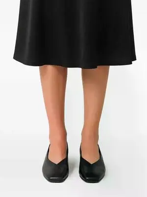 POCHE PARIS Square-toe Ballet Flats - Black