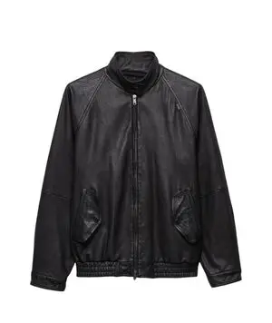 Prada Nappa Leather Blouson Jacket - Black