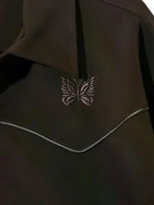 Needles Butterfly-embroidered Piped Jacket - Brown