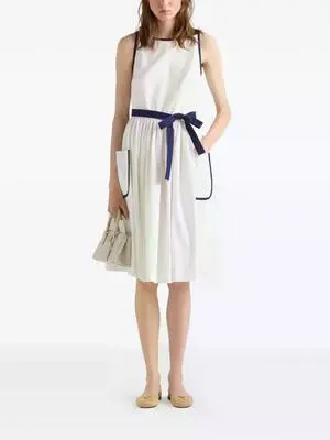 Prada Slubbed Toile Fit And Flare Dress
