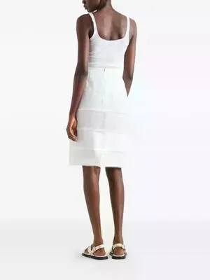 Prada Embroidered Linen Skirt