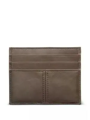 Prada Leather Card Holder - Grey