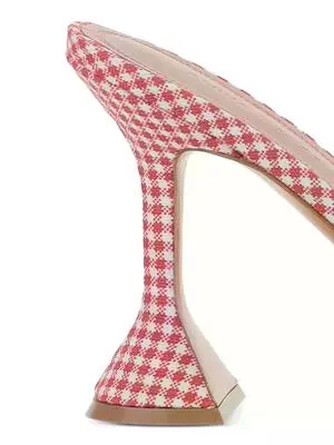 Amina Muaddi Lupita Gingham Sandals