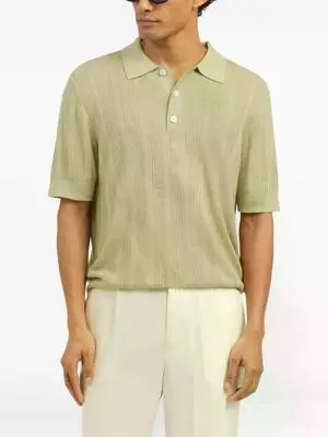 CHE Ribbed-knit Short-sleeve Polo Shirt