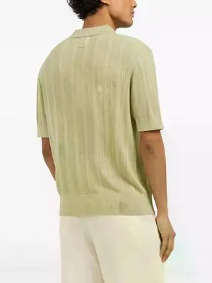 CHE Ribbed-knit Short-sleeve Polo Shirt