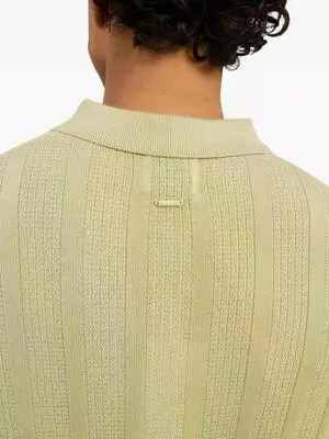 CHE Ribbed-knit Short-sleeve Polo Shirt
