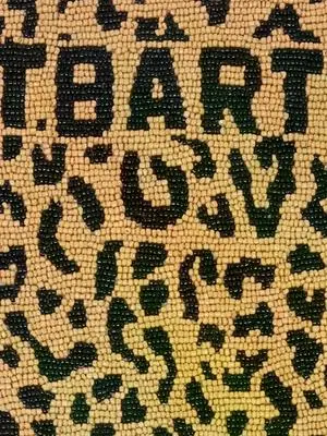 MC2 SAINT BARTH Beaded Leopard-print Clutch