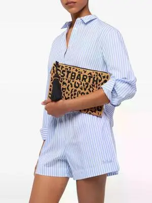 MC2 SAINT BARTH Beaded Leopard-print Clutch