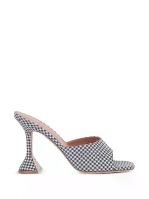 Amina Muaddi Lupita Gingham Sandals - Blue