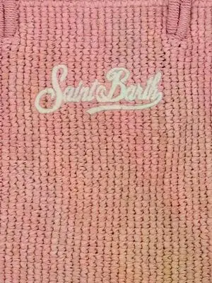 MC2 SAINT BARTH Logo-embroidered Raffia Shoulder Bag - Pink