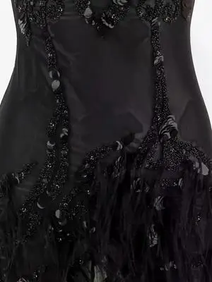 Just Cavalli Feather-trimmed Sequin-embellished Mini Dress