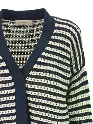 GRAN SASSO Striped Open-knit Cardigan