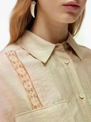 BLUGIRL Wrap-style Top With Lace Trim
