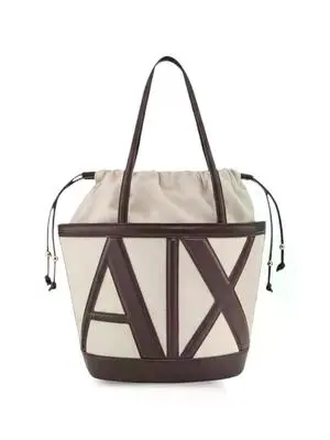 Armani Exchange Logo-detail Bucket Bag - Neutrals