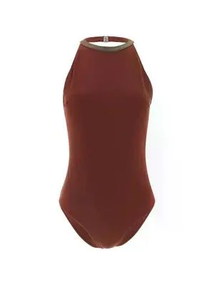 Brunello Cucinelli Halterneck Swimsuit - Brown