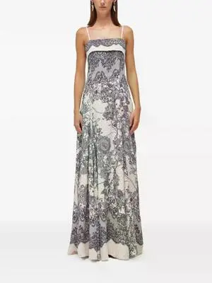 BLUGIRL Lace-print Spaghetti-strap Gown