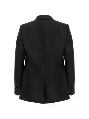 Saint Laurent Pinstripe Wool Blazer - Grey