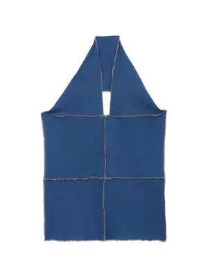 BASERANGE Cinder Ribbed Halter Top - Blue