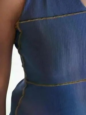 BASERANGE Cinder Ribbed Halter Top - Blue