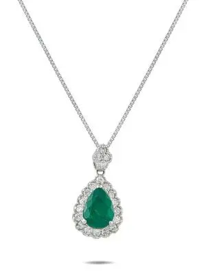LB EXCLUSIVE Emerald And Diamond Necklace - Silver