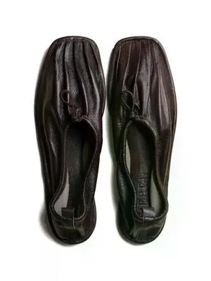 Hereu Puntera Pleated Ballet Flats - Brown