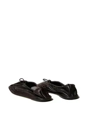 Hereu Puntera Pleated Ballet Flats - Brown