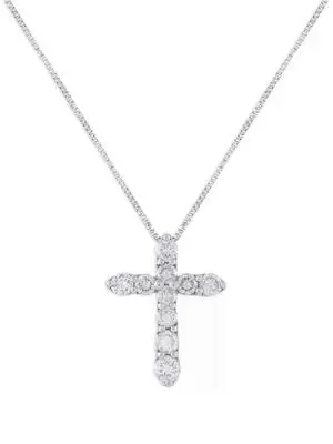 LB EXCLUSIVE Diamond Cross Pendant Necklace - Silver