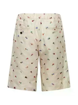 VOWELS Easy Floral-embroidered Shorts