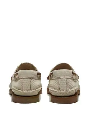 Timberland Logo-detail Leather Boat Shoes - Neutrals