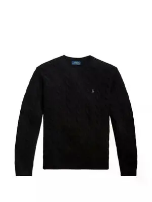 Polo Ralph Lauren Cable-knit Sweater With Embroidered Logo - Black