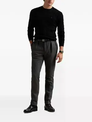 Polo Ralph Lauren Cable-knit Sweater With Embroidered Logo - Black
