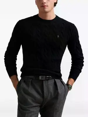 Polo Ralph Lauren Cable-knit Sweater With Embroidered Logo - Black