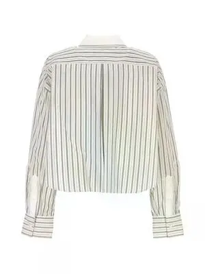 Rag & Bone Striped Cropped Shirt - Neutrals