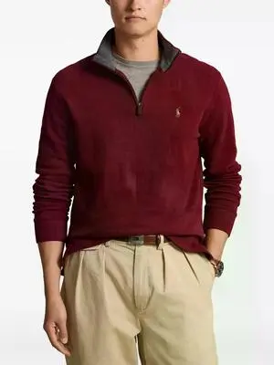Polo Ralph Lauren Quarter-zip Embroidered Logo Sweater - Red