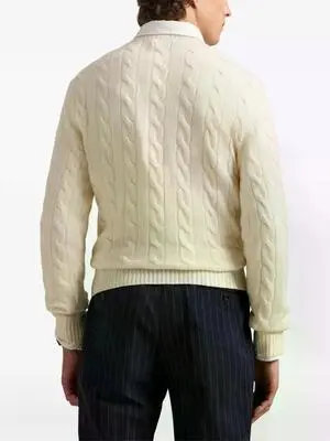 Polo Ralph Lauren Cable-knit Sweater With Embroidered Logo - Neutrals