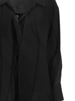 ELEH Semi-sheer Tie-fastening Shirt